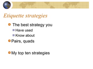 Issues in Business Etiquette | PPT