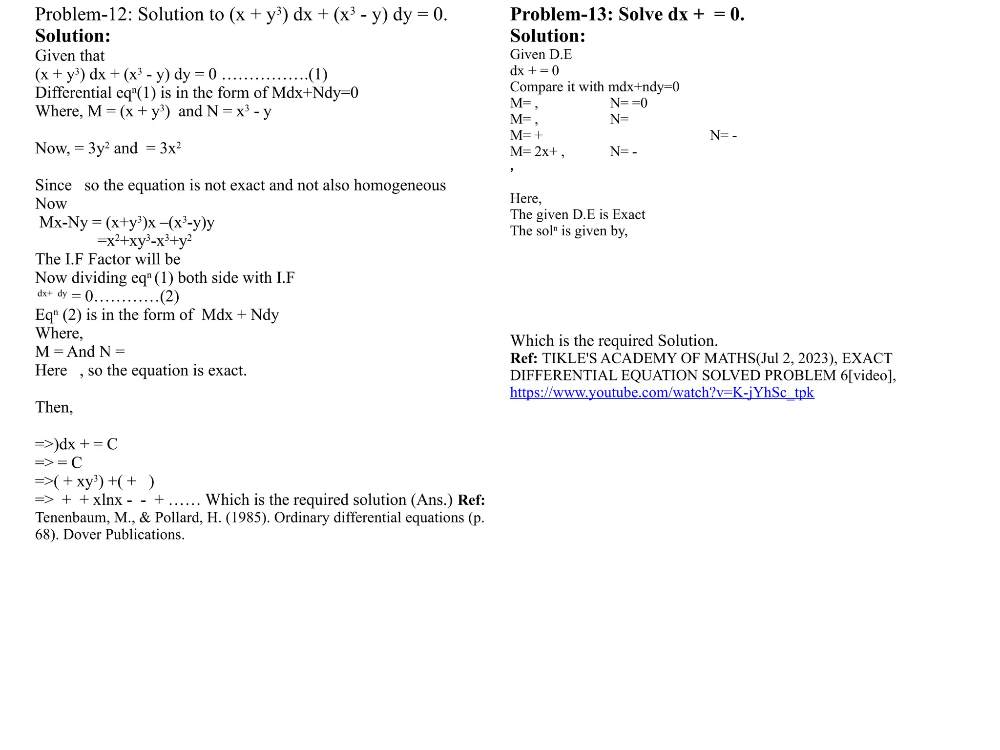 Exact Differential Equations: Theory, History, and Real-Life ...