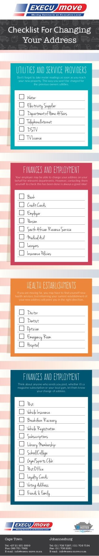 Checklist For Changing Your Address