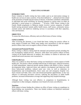 Execuitve summary home visiting in public health | PDF