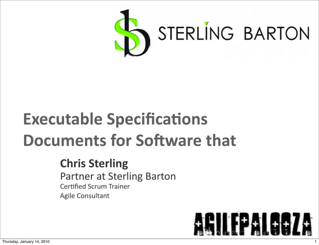 Executable Specifications Agile Palooza Ppt