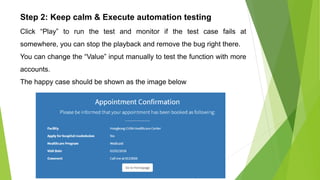 Execute Automation Testing in 3 Steps | PPTX | Web Development | Internet