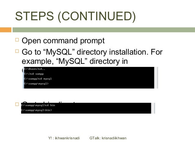 Execute MySQL query using command prompt Execute MySQL query using command prompt