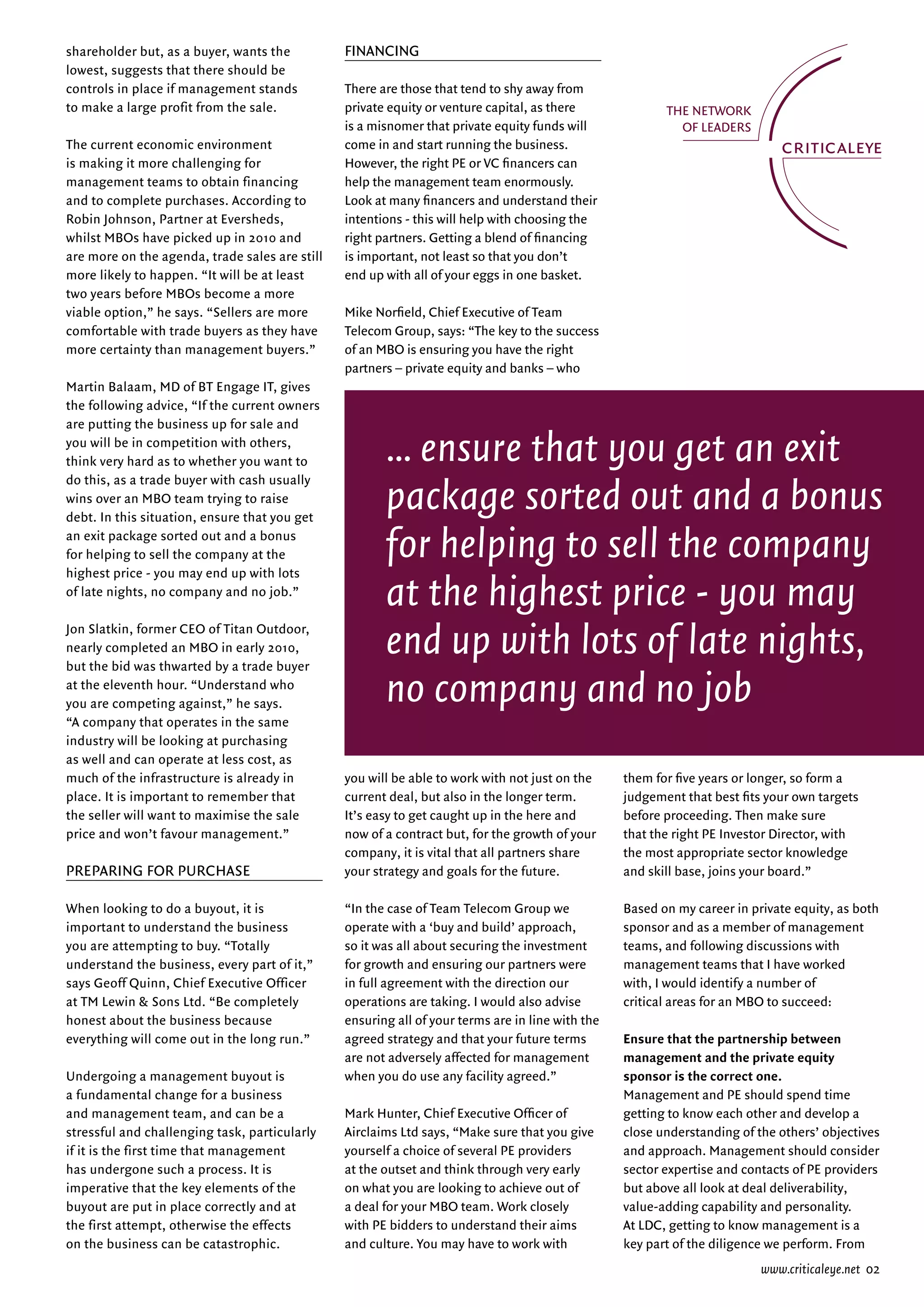 Executing an MBO | PDF