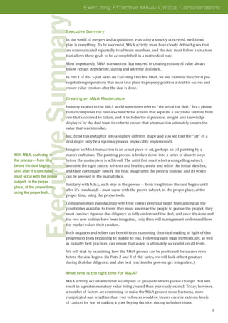 Executing effective m&a, part 1 – pre deal phase | PDF