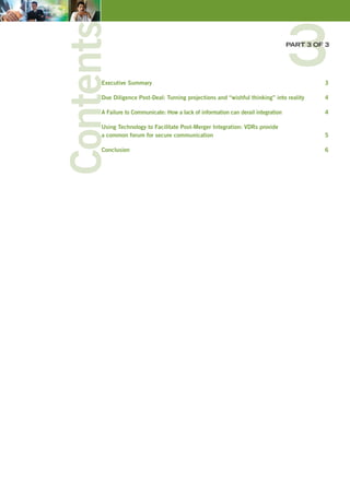 Executing effective m&a, part 3 – post deal integration | PDF
