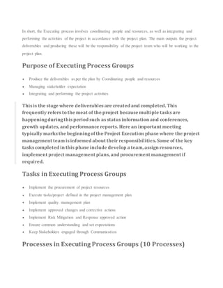 Executing process group | DOCX