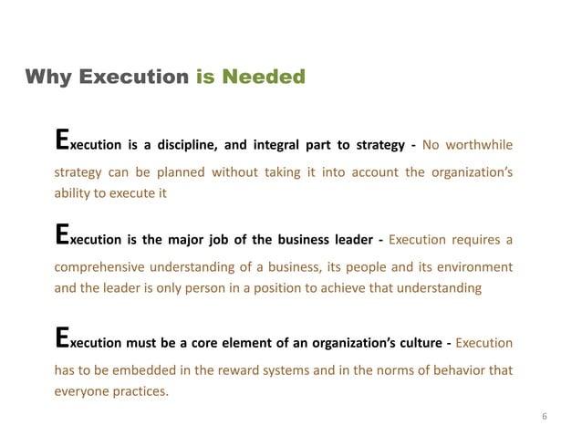 Execution | PPTX | Business Administration | Business