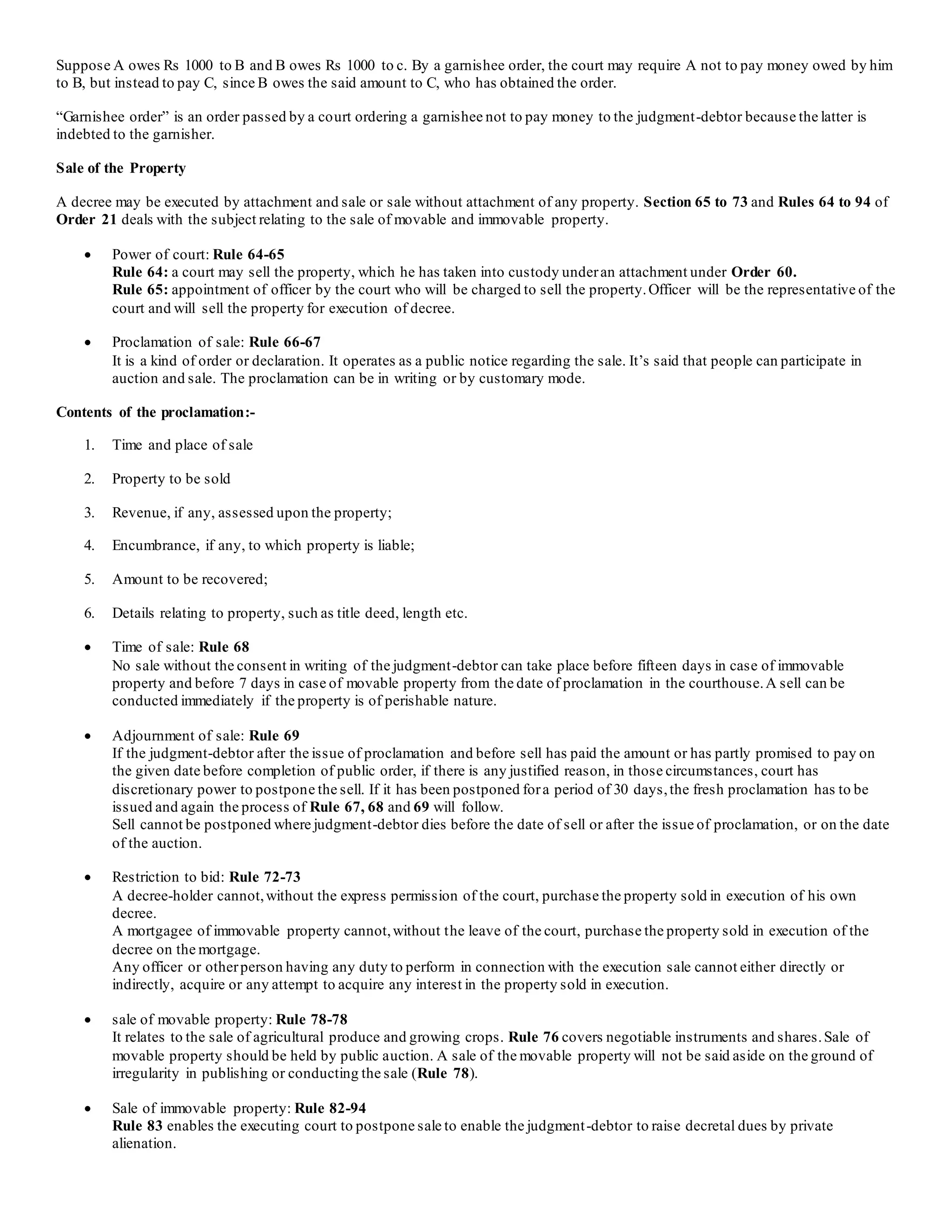 Execution under cpc order 21 | DOCX