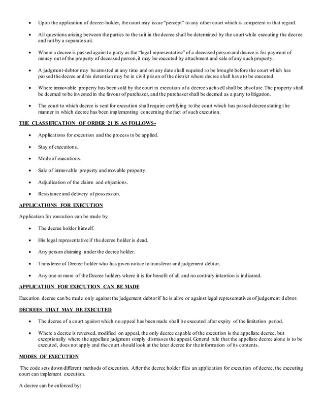 Execution under cpc order 21 | DOCX | Legal Services Industry | Industries