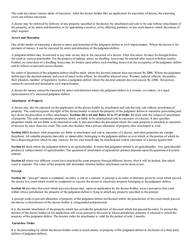 Execution under cpc order 21 | DOCX | Legal Services Industry | Industries