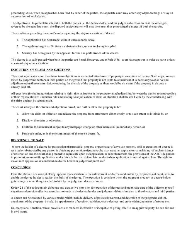 Execution under cpc order 21 | DOCX | Legal Services Industry | Industries