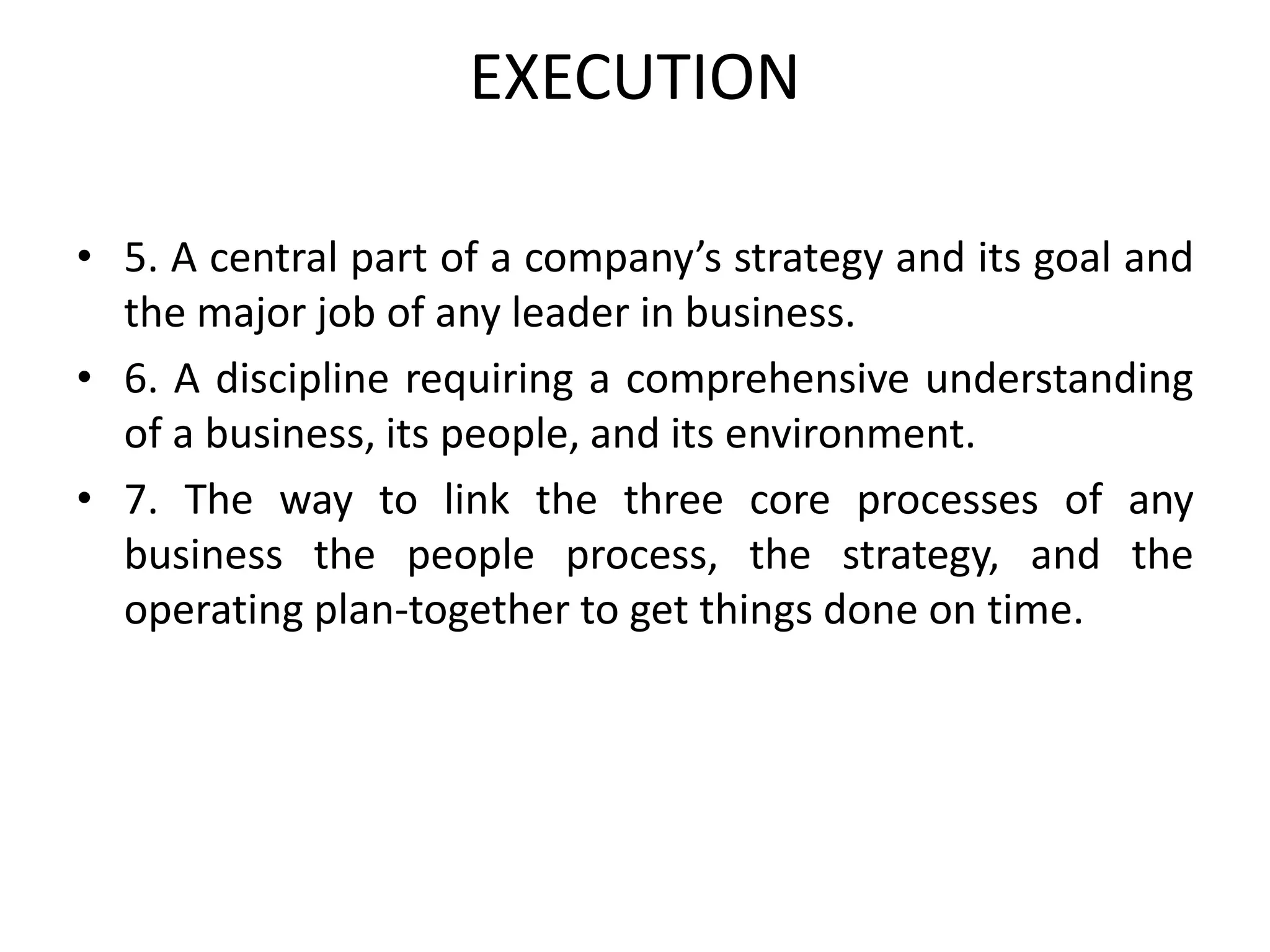 Execution Book by Larry Bossidy and Ram Charan Summary | PPTX