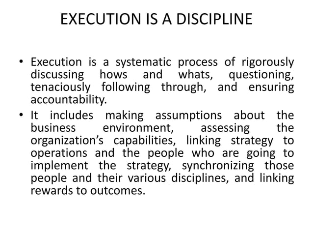 Execution Book by Larry Bossidy and Ram Charan Summary | PPTX