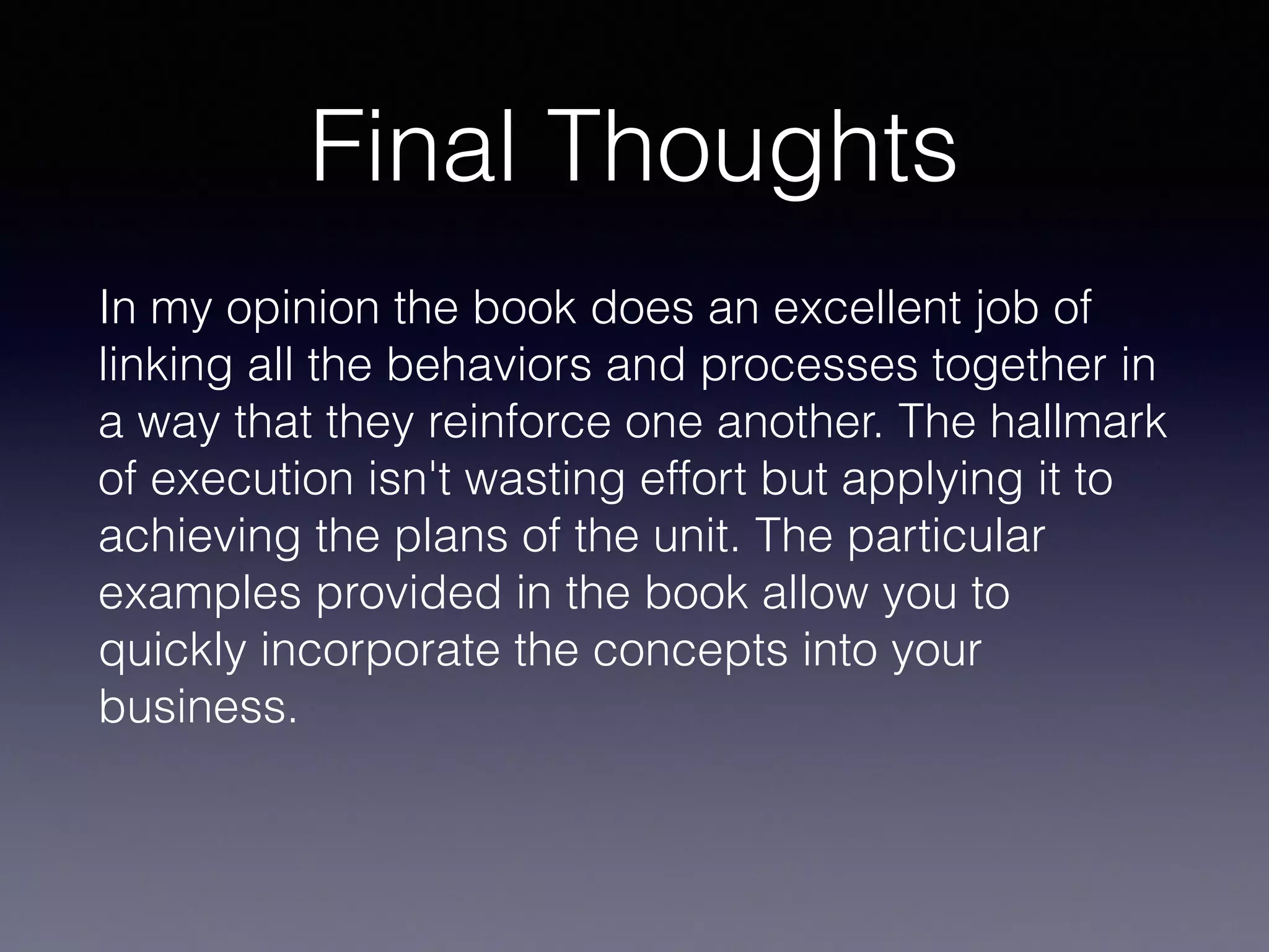 Execution book review | PDF