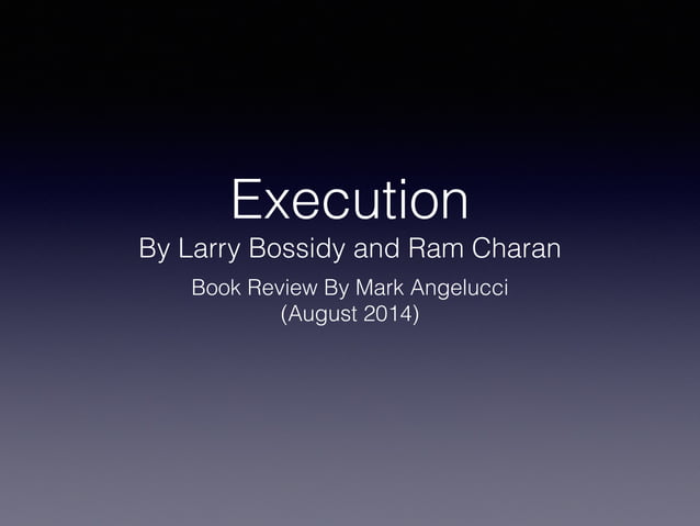 Execution book review | PDF