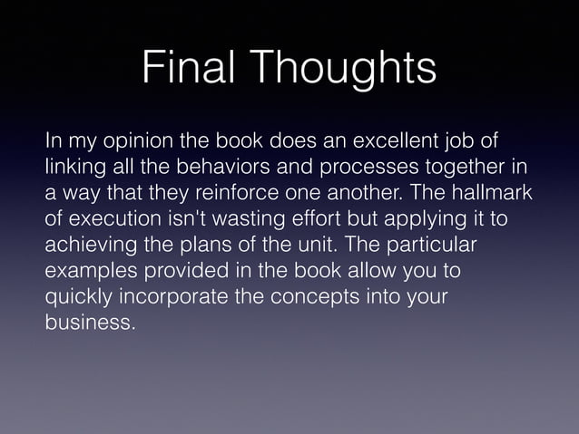 Execution book review | PDF