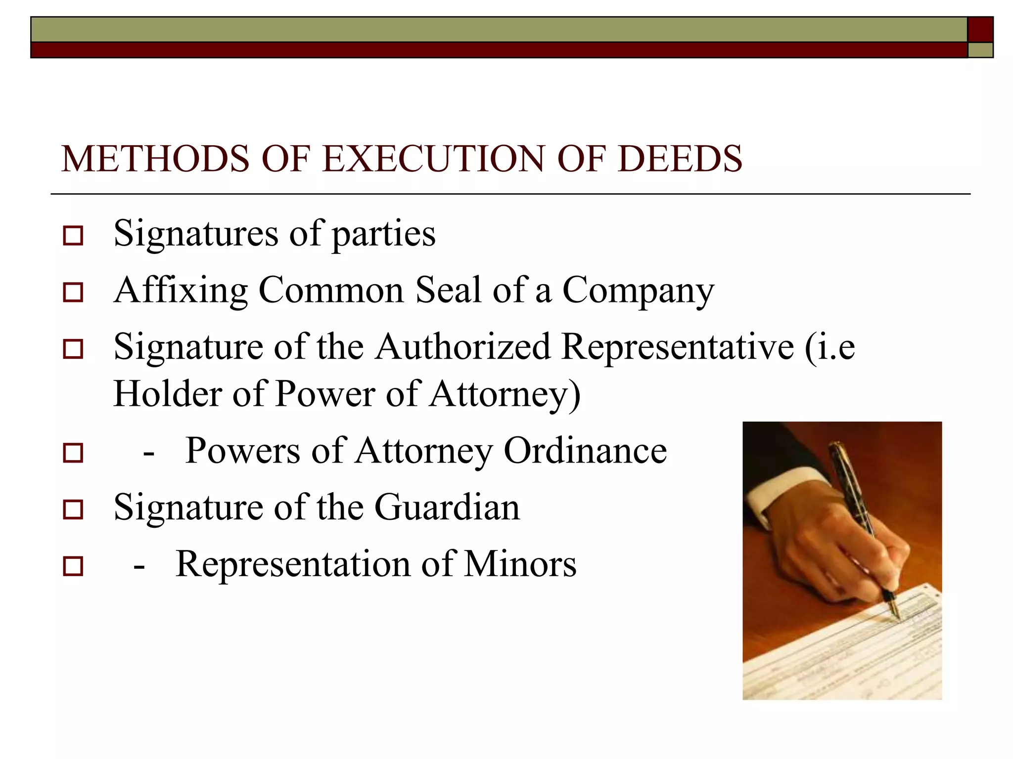 Execution of a Deed | PPT