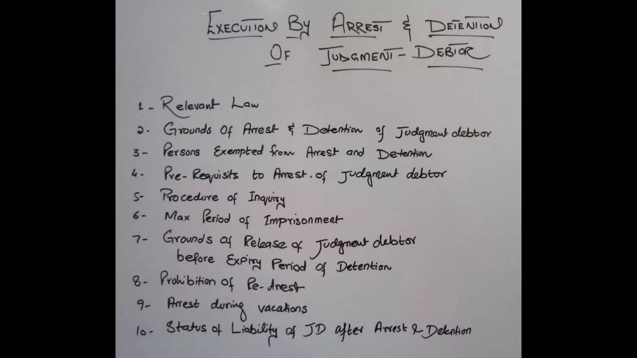 Execution of Decree by Arrest & Detention of Judgment Debtor by Sehrish ...