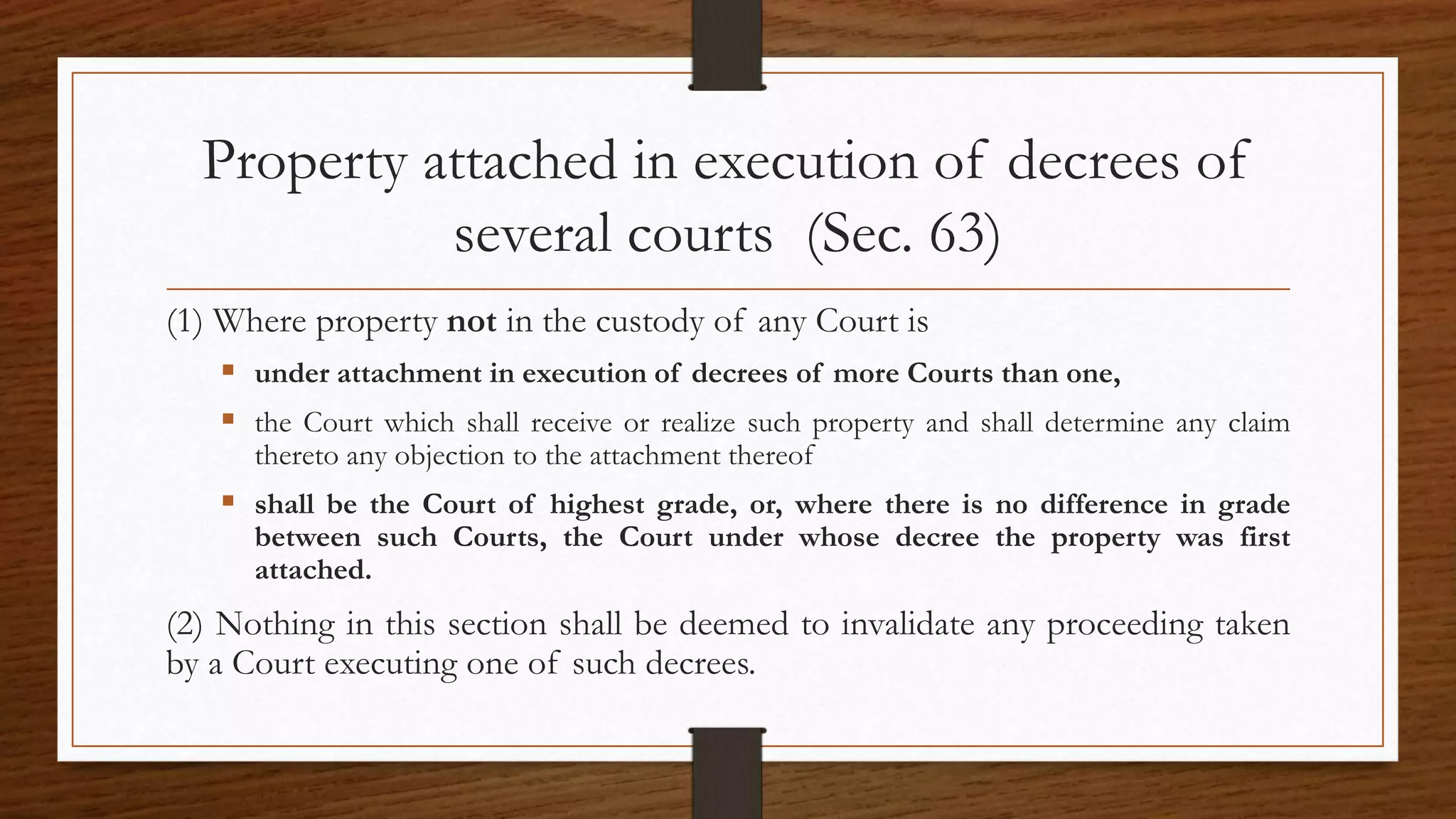 Order XXI CPC, Attachment of property under Execution Proceedings PPT ...