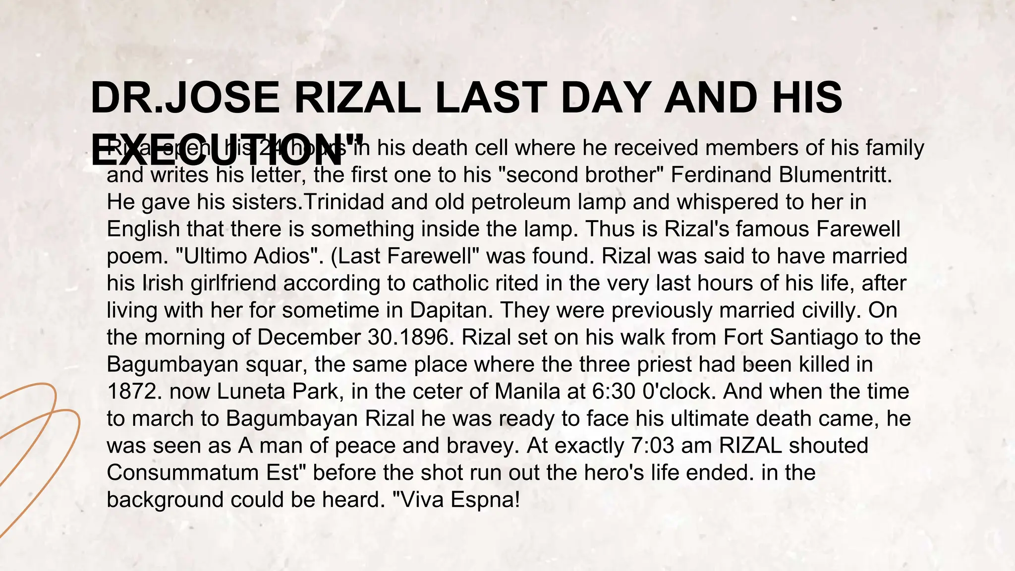 execution of Rizal, how his last day happened and the affect of his ...
