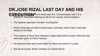 execution of Rizal, how his last day happened and the affect of his ...