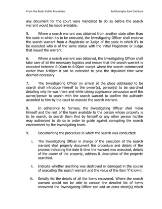 INVESTIGATORS' GUIDE: Execution of Search Warrant | DOCX