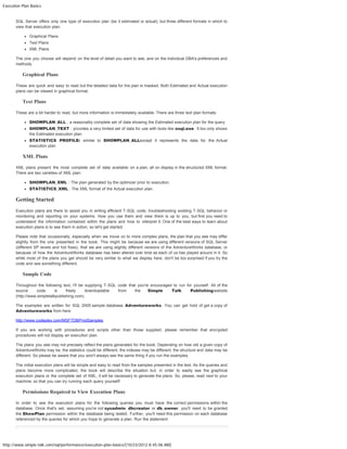 Execution plan basics | PDF