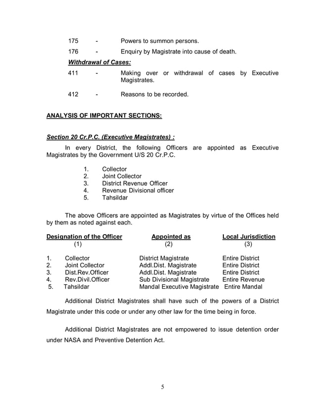 Role of Tahsildar as an Executive Magistrate.Duties and responsibilities of an executive ...