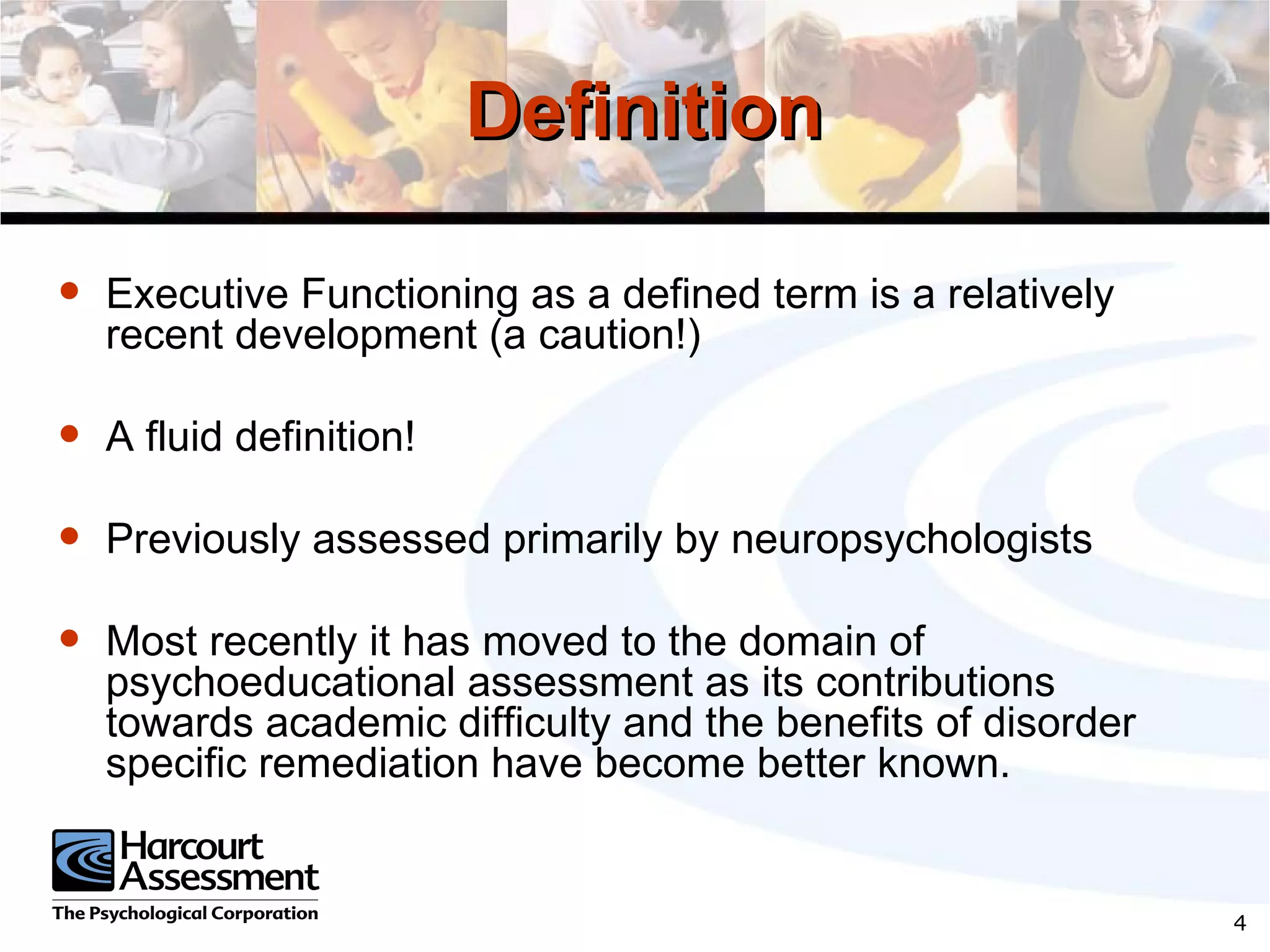 Executive Functioning Assessment in Psychoeducational Domains | PPT