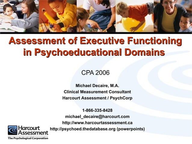 Executive Functioning Assessment in Psychoeducational Domains | PPT | Brain and Nervous System ...