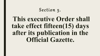 Executive- Order- Number -356 a presentation | PPTX