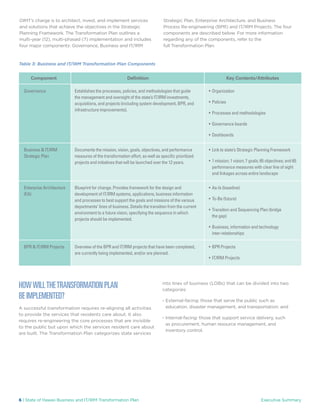 Business and IT/IRM Transformation Plan Executive Summary | PDF