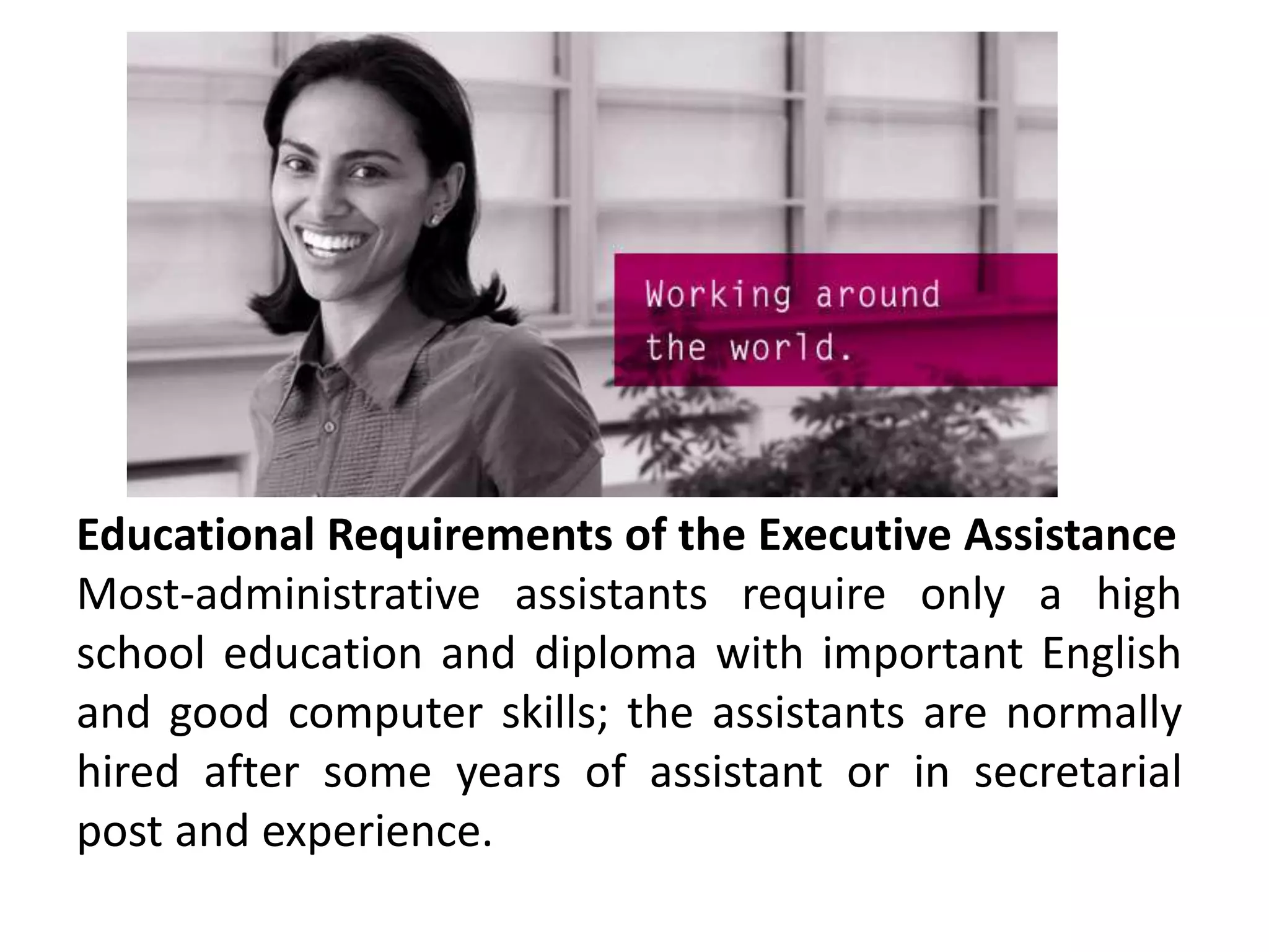 Executive Assistant Job Description | PPTX