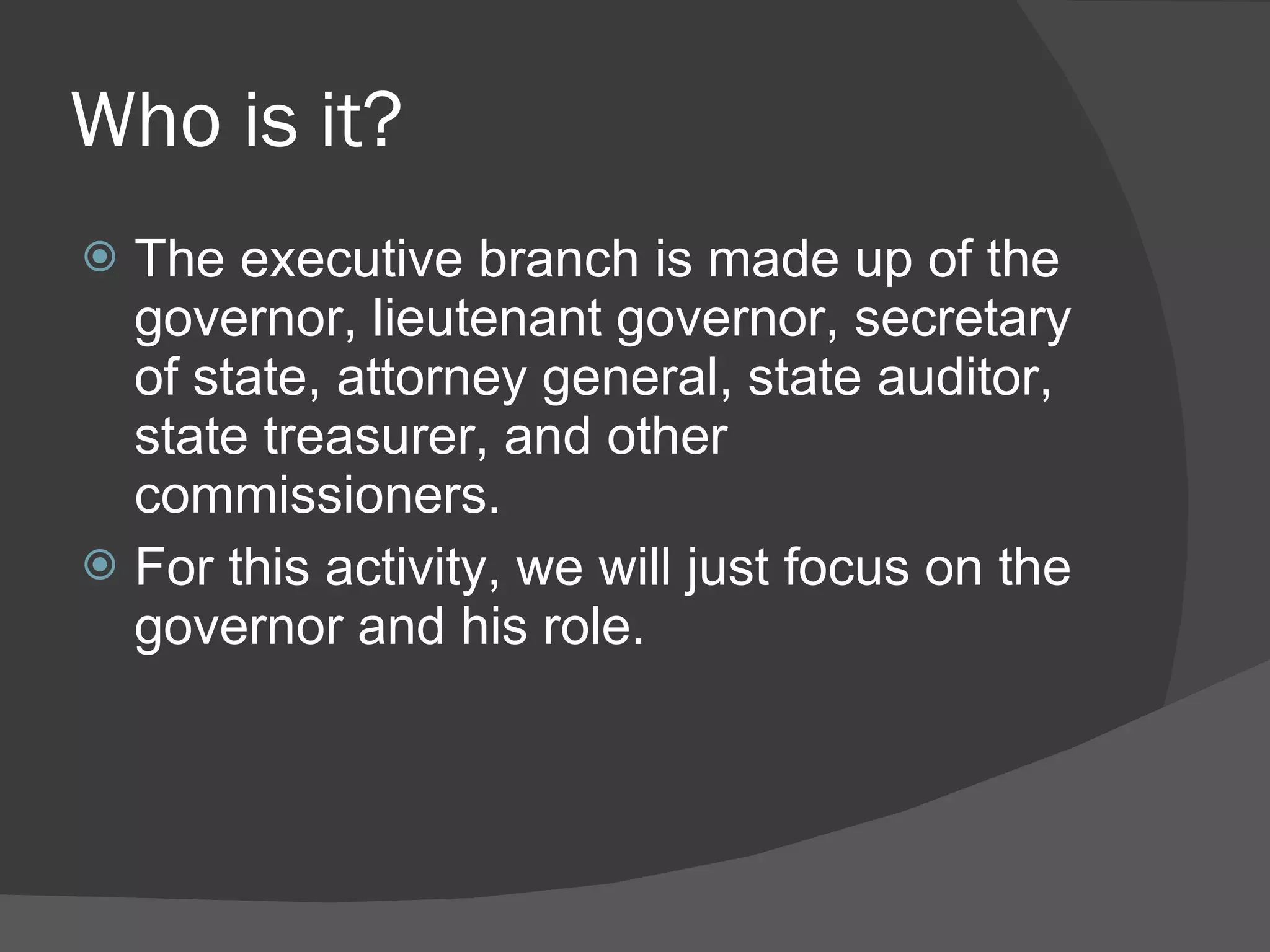 Executive Branch PowerPoint | PPT