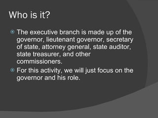 Executive Branch PowerPoint | PPT
