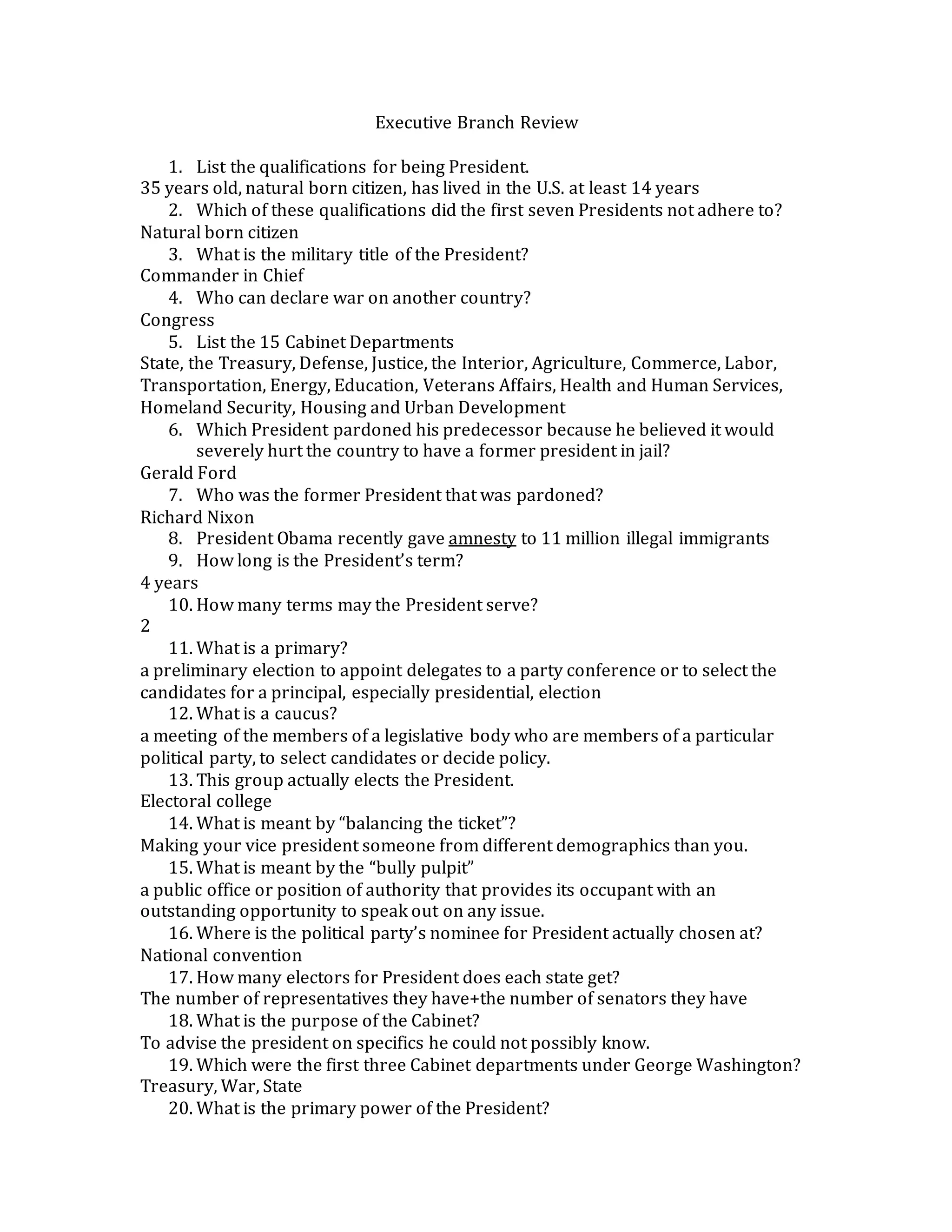 Executive branch review | PDF