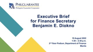 Executive Brief for the Department of Finance | PPTX