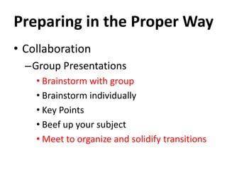 Organizing and Collaborating a Presentation | PPTX