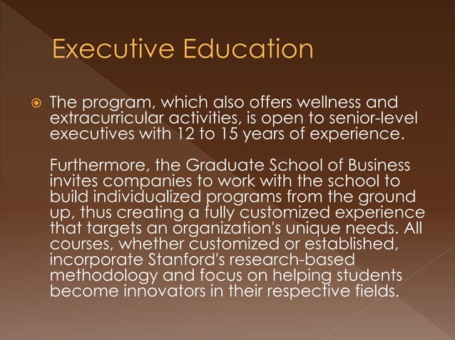 Executive Education at Stanford University | PPTX