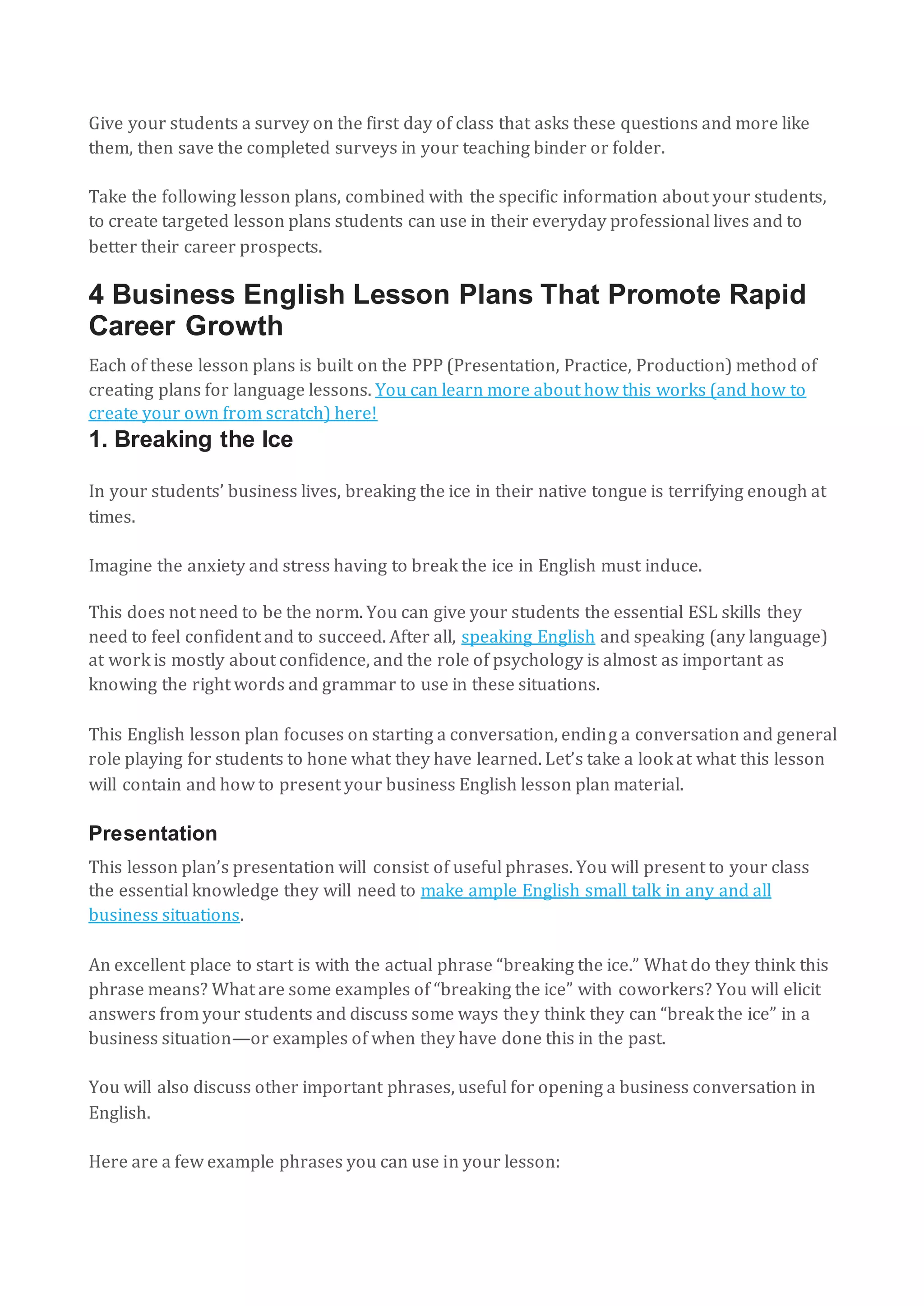 Executive English Lessons | DOCX