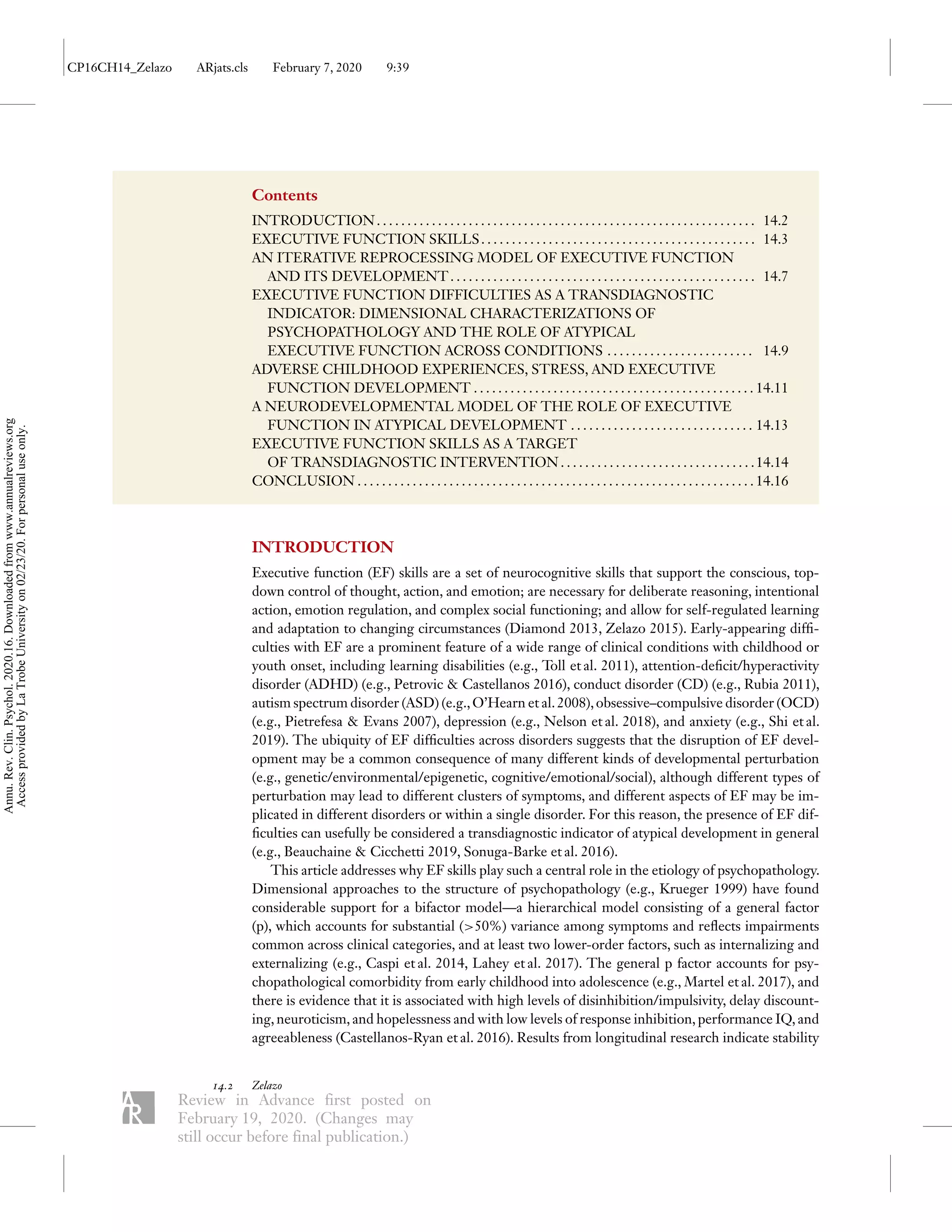 Executive functionandpsychopathology | PDF