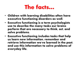 Executive function and Self Regulation for Special Education Students ...