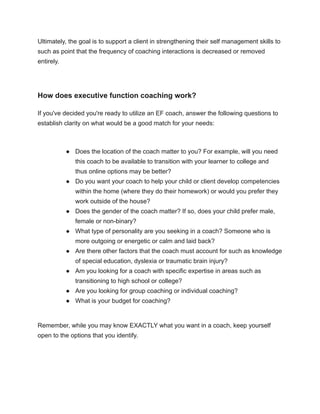 Executive function coaching The definitive guide (2023) | PDF