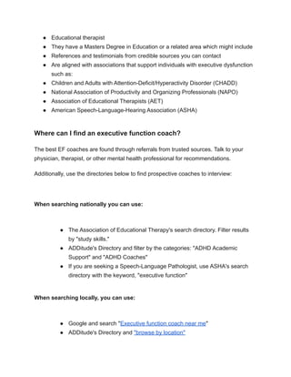 Executive function coaching The definitive guide (2023) | PDF