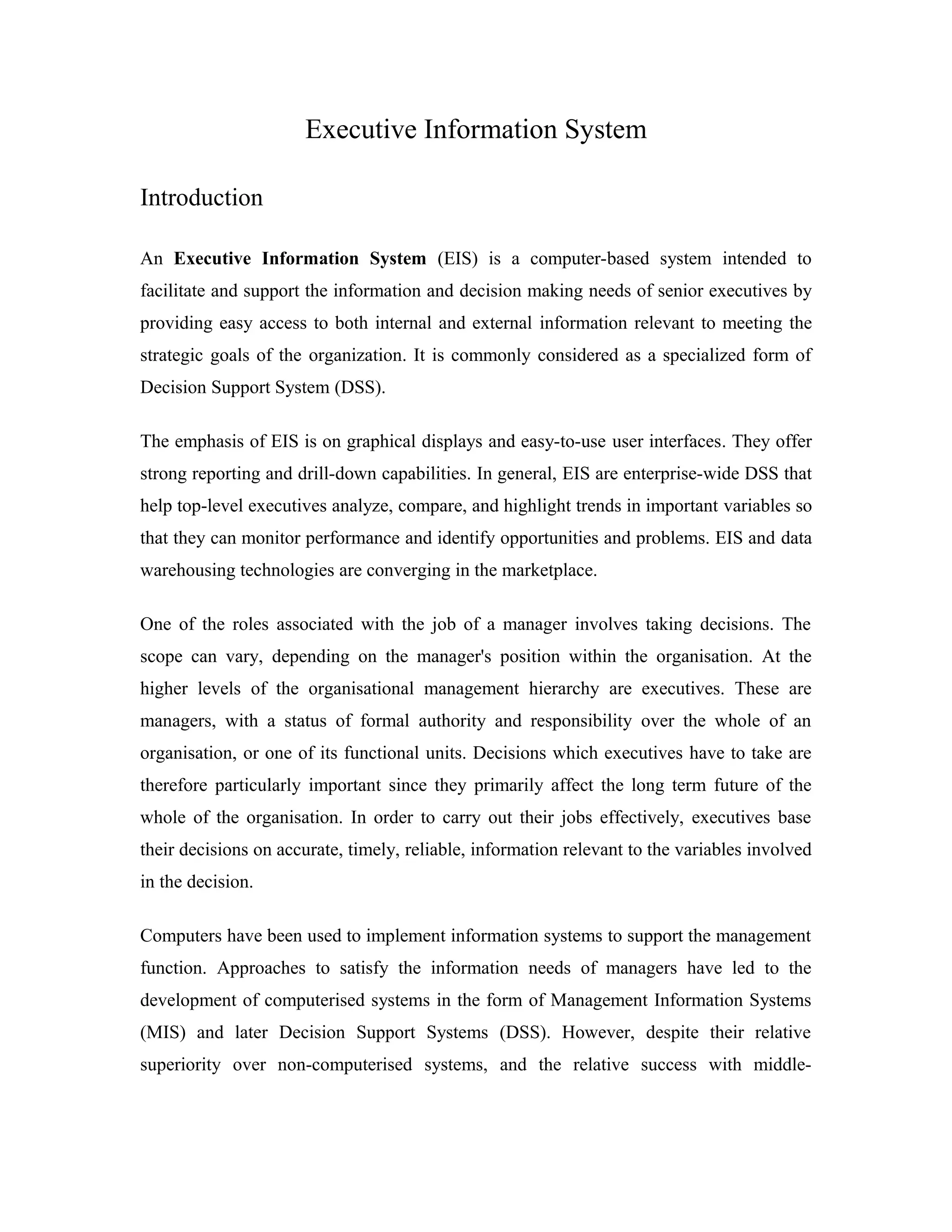 Executive information system | DOC