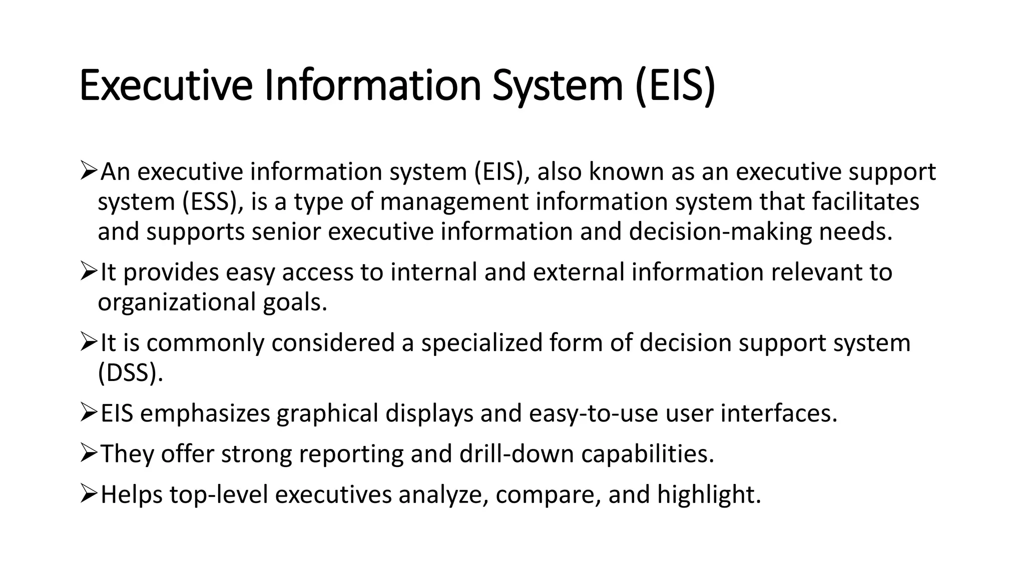 Executive information system ( eis ) | PPTX