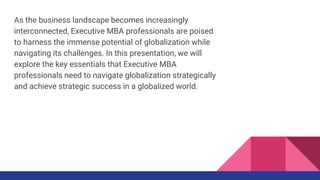 Executive MBA Essentials | PPT