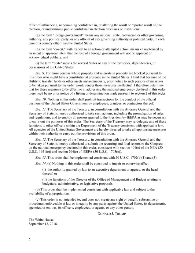 Executive Order 13848 | PDF