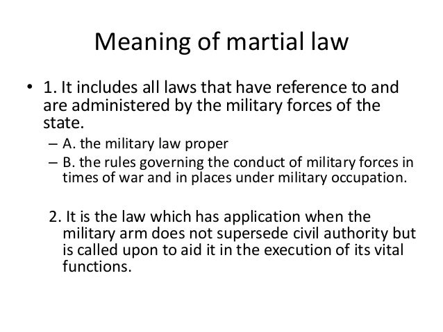 Martial Law Meaning